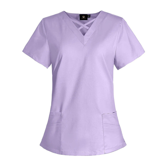 Lilac Criss Cross Top – Scrubs Galore Uniforms